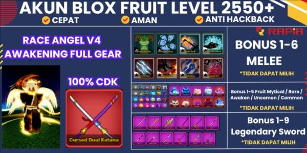 Buy Account Blox Fruits Account RACE ANGEL V4 FULL GEAR (AWAKENING ...