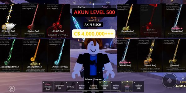 Beli Akun Akun Fisch Level 500+ | Heaven rod | Nolife rod | Poseidon ...