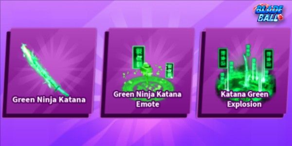 Beli Limited Swords Green Ninja Katana Set (Sword, Emote, Explosion ...
