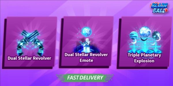 Beli Limited Swords Dual Stellar Revolver Set (Sword, Emote) Blade Ball ...