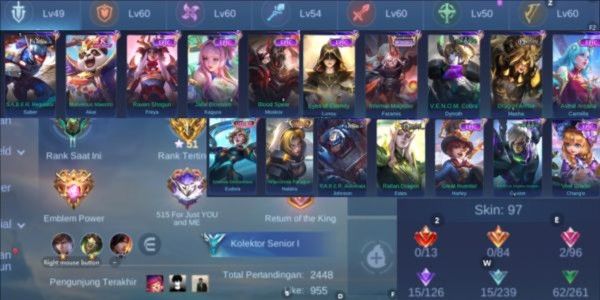 Beli Akun (772) Mblem Max 4, Col Nata, Limit dora, Epic Sber, Frya ...