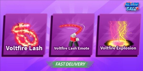 Beli Limited Swords Voltfire Lash Set (Sword, Emote) Blade Ball Blade ...