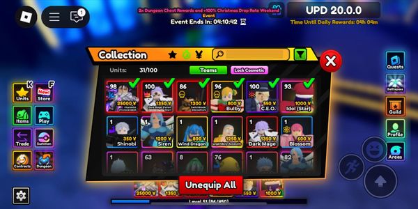 Buy Account AKUN ANIME ADVENTURE AIZEN + UNIQUE DARKMAGE + SHINY NAGUMO ...