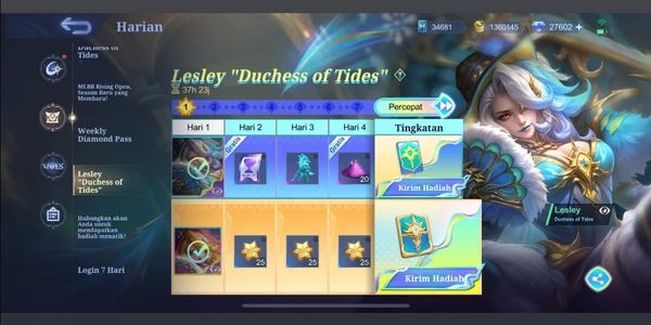 Buy Skin Lesley Duchess of Tides Plus (No 7-Day Delay) Mobile Legends 3388810 | itemku