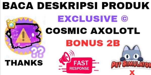 Beli Pet Exclusive COSMIC AXOLOTL - TRANSFERRED Pet Simulator X Terlengkap dan Termurah Maret ...