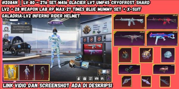 Buy Account AKUN M416 GLACIER LEVEL 7 HELM INFERNO RIDER | 26 SENJATA ...