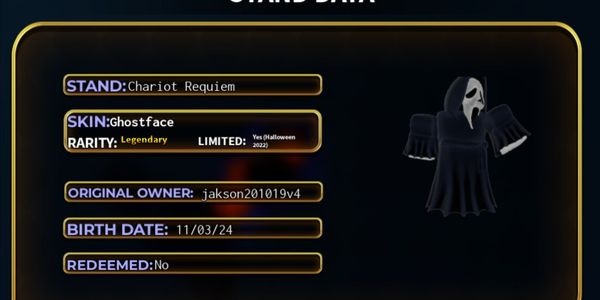 Buy Item YBA | Ghostface Chariot Requiem Your Bizarre Adventure 3448247 ...