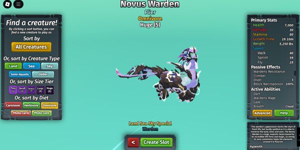 Buy Creatures Novus Warden Creatures of Sonaria 3449307 | itemku