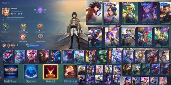 Beli Akun Fanny skin Mikasa attack on Titan Mobile Legends Terlengkap ...