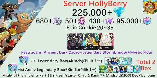 Buy Account Cookie Run Kingdom(Holly Berry Server)HB-3 starter account ...