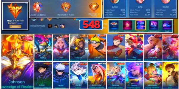 Buy Account #1505 | 548 Skin | Legend Johnson, Lunox, Natalia | Naruto ...