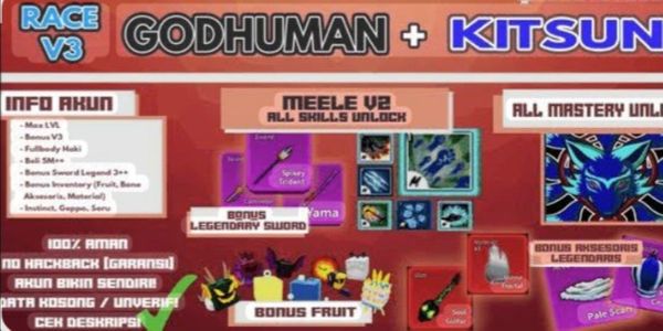 Buy Account Akun Blox Fruits Lv Max Kitsune +Cdk+Soul Gitar Blox Fruits ...