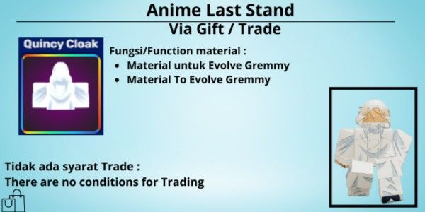 Buy Item Quincy Cloak Anime Last Stand 3553055 | itemku