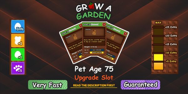 Buy Pets Pet Age 75 | Upgrade Slot Grow A Garden 3649663 | itemku