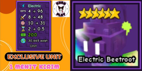 Buy Item Garden Tower Defense - Electric Beetroot ( 6 Stars ) Roblox ...