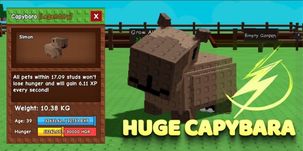 Buy Pets HUGE CAPYBARA - Grow A Garden Grow A Garden cheapest June 2026 ...