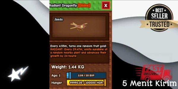 Buy Pets Radiant Dragonfly - Grow A Garden Grow A Garden 3675105 | itemku