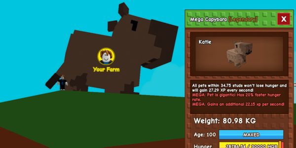 Buy Item MASSIVE Big Huge Mega Titan Capybara Age 100 80KG+ Grow A ...