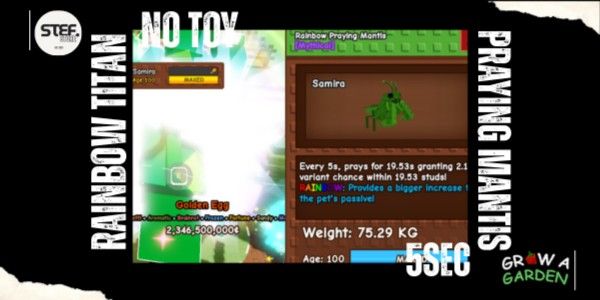 Buy Pets Rainbow Titan Praying Mantis 5 Sec Cd | Praying Mantis Titan 5 Sec Cooldown Grow A ...