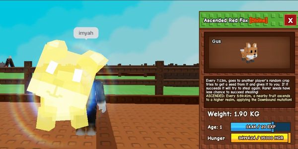 Beli Pets Ascended Red Fox - Grow A Garden Grow A Garden Terlengkap dan ...