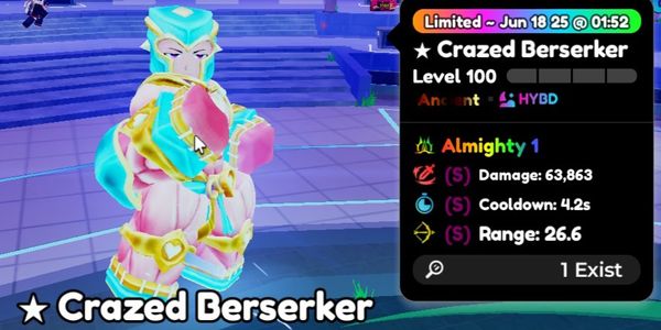 Buy Unit Crazed Berserker (Evo) Almighty Anime Defenders 3287504 | itemku