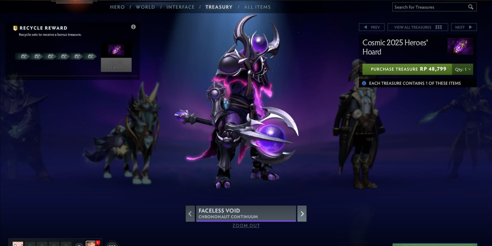 Beli Item Gift Faceless Void Chrononaut Continuum Nebula Heroes Hoard ...