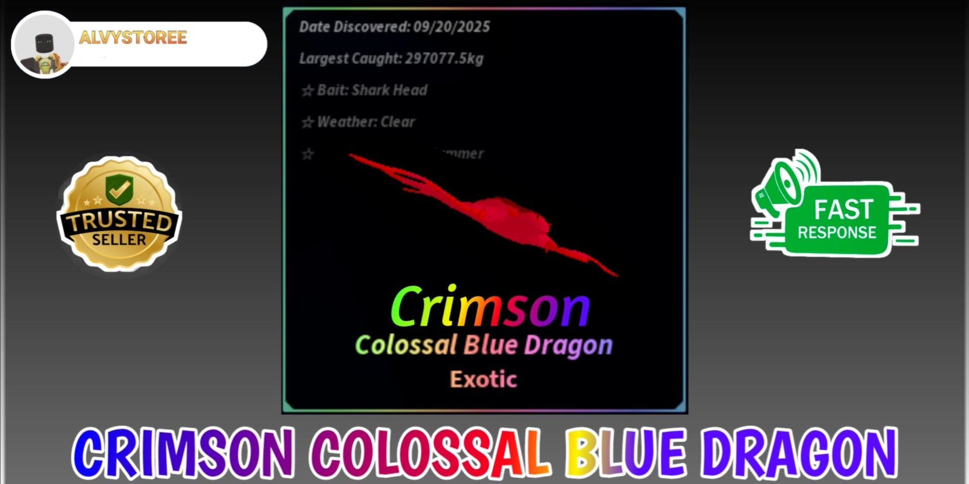 Buy Fish CRIMSON COLOSSAL BLUE DRAGON | FOR CRIMSON EVENT Fisch 3831700 ...