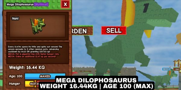 Beli Pets MEGA DILOPHOSAURUS AGE 100 (MAX) / MEGA DILOP GROW A GARDEN ...