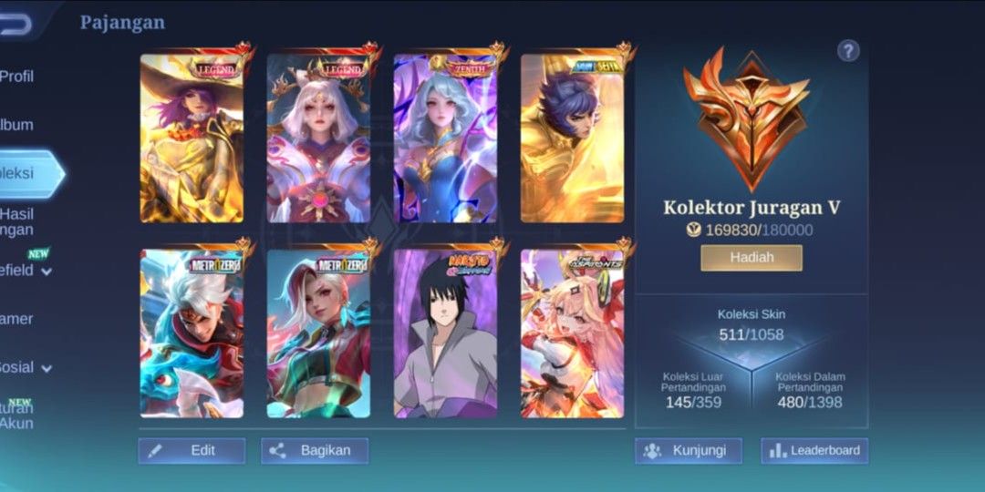 Buy Account #391 Android & Ios | Skin 511 | Mega Collector 5 | 2 Legend ...