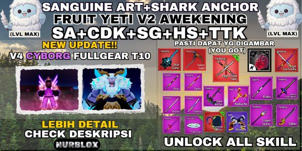 Beli Akun Akun Blox Fruit V4 CYBORG FULLGEART10 (Awekening) - FRUIT ...
