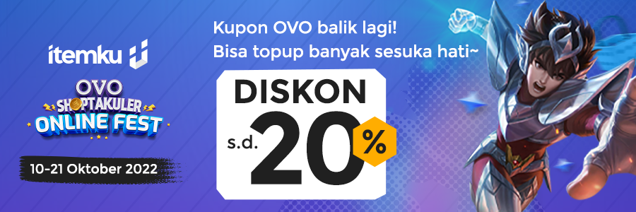 Diskon sakti 20% dari OVO, bisa buat beli item dan top up sesuka hati di bulan Oktober ini!